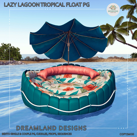 Second Life Marketplace - DD Lazy Lagoon Tropical Float Bed-PG