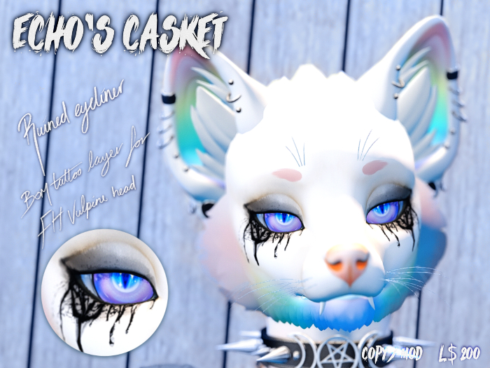 Second Life Marketplace - {Echo's Casket} FH vulpine head - ruined makeup