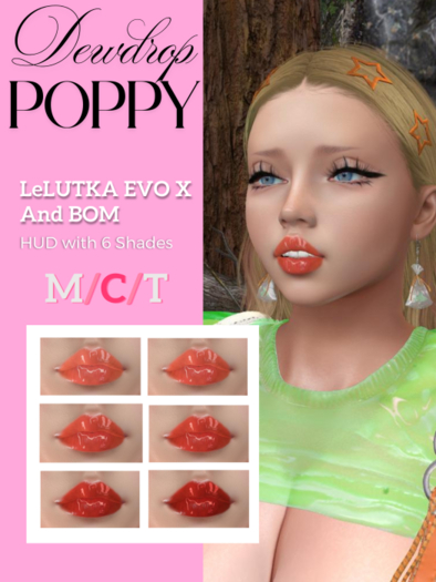 Second Life Marketplace - Dewdrop - Ambrosia Collection - Poppy Set