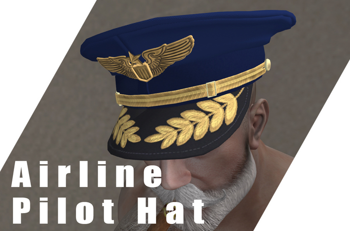 Second Life Marketplace - Airline Pilot Hat - High LOD & Quality ...