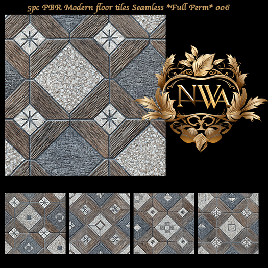Second Life Marketplace - 5pc PBR Modern floor tiles Seamless *Full ...