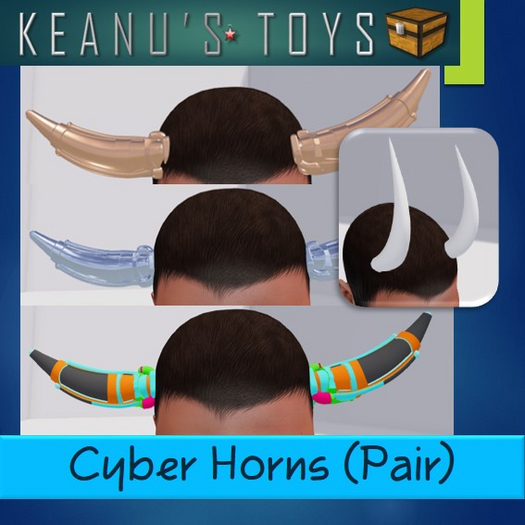 Second Life Marketplace - Cyber Horns (Pair) PBR