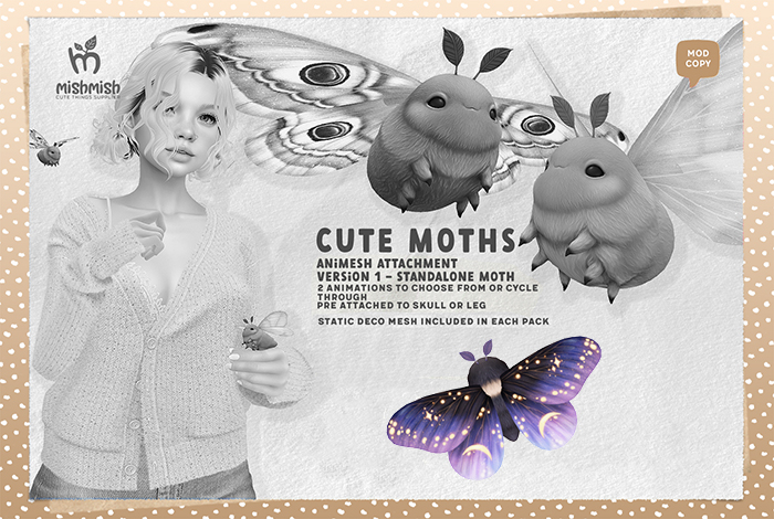Second Life Marketplace - MishMish - A Cute Moth / Nocturnal [Boxed]