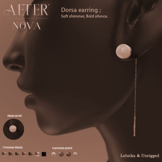 Second Life Marketplace - Demo AeternovA Dorsa earring - Lelutka, Unrigged