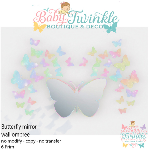 Second Life Marketplace - butterfly mirror wall ombree