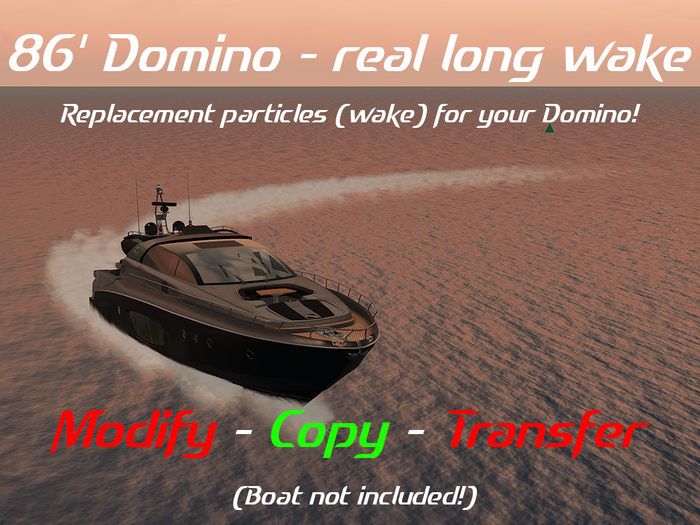 Second Life Marketplace - 86' Domino - Real long wake