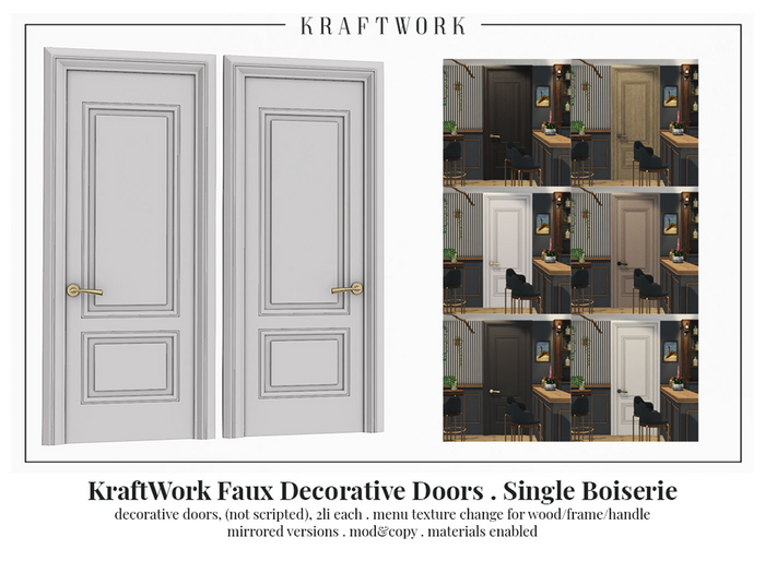 Second Life Marketplace - KraftWork Faux Decorative Doors . Single ...