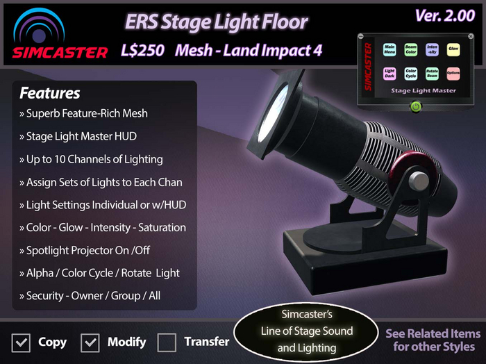 Second Life Marketplace - ERS Stage Light Floor