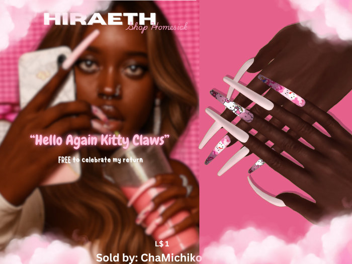 Second Life Marketplace - Hiraeth - Pink Pout Kitty XL Coffin Claws Lara