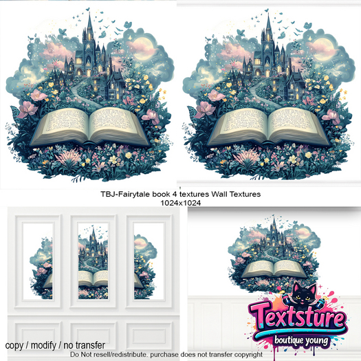 Second Life Marketplace - TBJ-Fairytale book 4 textures Wall Textures ...