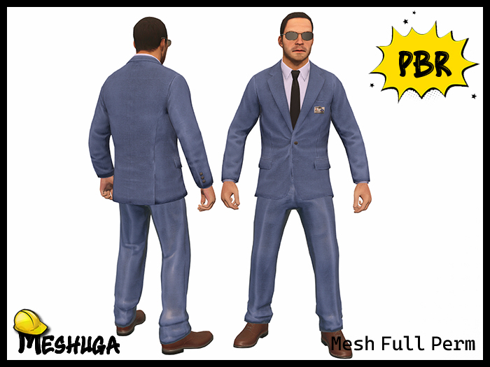 Second Life Marketplace - Meshuga PBR Secret Agent Character FULL PERM MESH