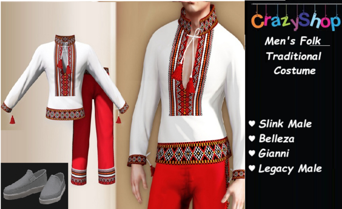 Second Life Marketplace - Crazy Men's Folk Traditional Costume