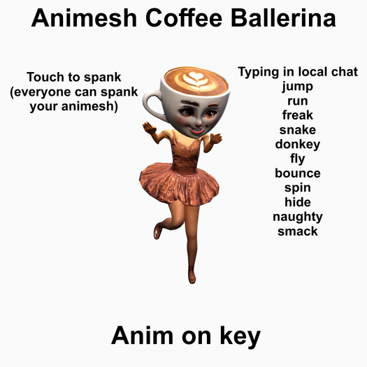 Second Life Marketplace - Animesh Coffee Ballerina (anim on key)