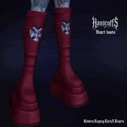 Second Life Marketplace - Handcuffs- Heart boots red