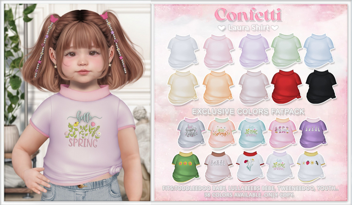Second Life Marketplace - Confetti. Laura Shirt - White
