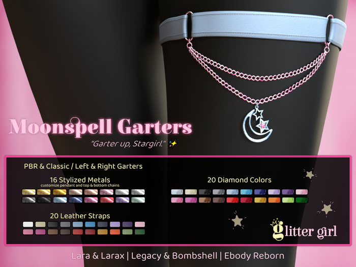 Second Life Marketplace - Glitter Girl -Moonspell Garters