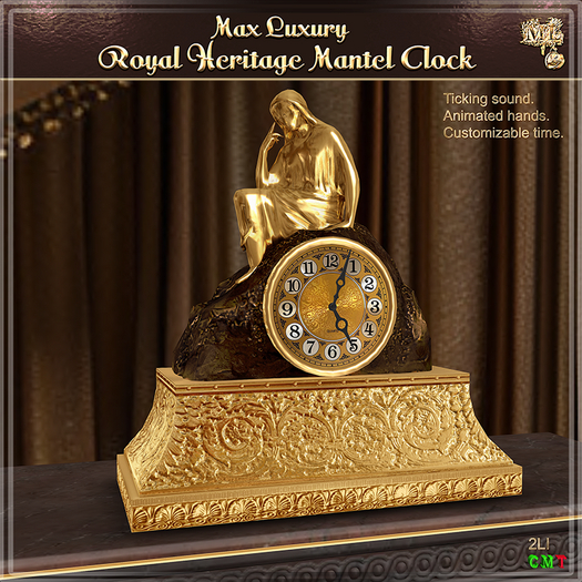 Second Life Marketplace - Max Luxury - Royal Heritage Mantel Clock