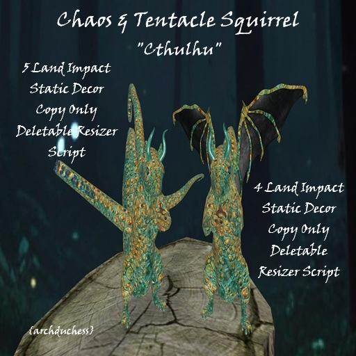 Second Life Marketplace - {archduchess} Chaos & Tentacle Squirrel "Cthulhu"