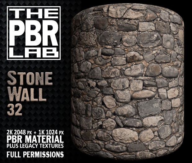Second Life Marketplace - The PBR Lab - Stone Wall 32