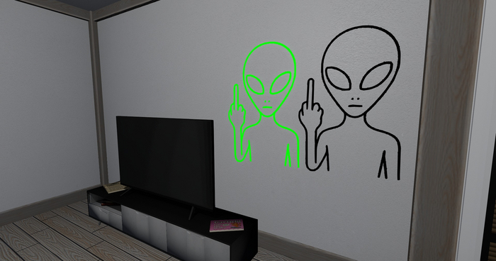 Second Life Marketplace - Shinedown - Alien Giving the Finger NEON