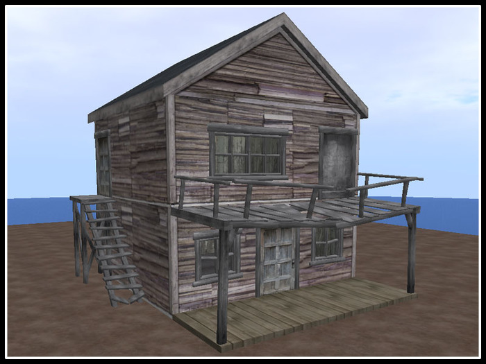 Second Life Marketplace - RE Old 2 Story Shack w/Breaking Balcony- Old ...