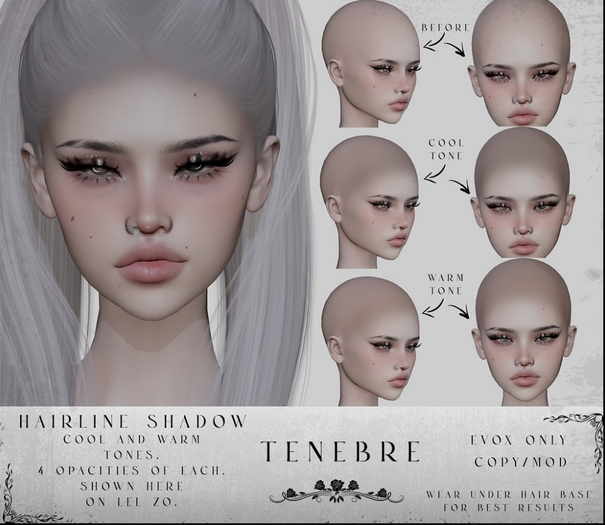 Second Life Marketplace - ..TENEBRE.. Hairline Shadows
