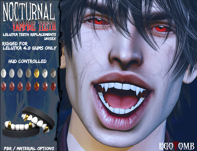 Second Life Marketplace - -egotomb- Nocturnal: Vampire Teeth / PBR ...