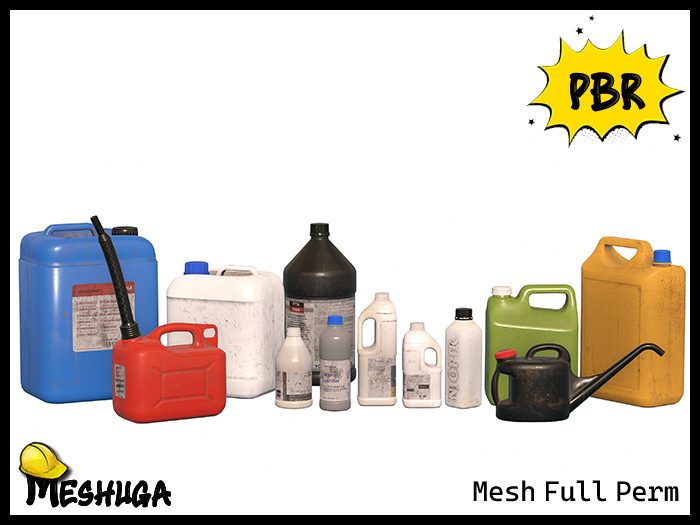 Second Life Marketplace - Meshuga PBR Plastic Containers Pack 1 FULL ...