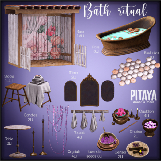 Second Life Marketplace - Pitaya - bath Ritual -Chalice of crystals