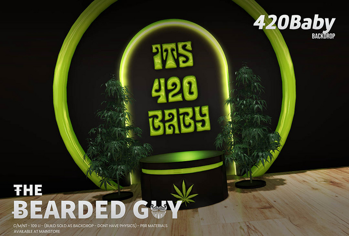 Second Life Marketplace - 420 Baby Backdrop PBR - The Bearded Guy
