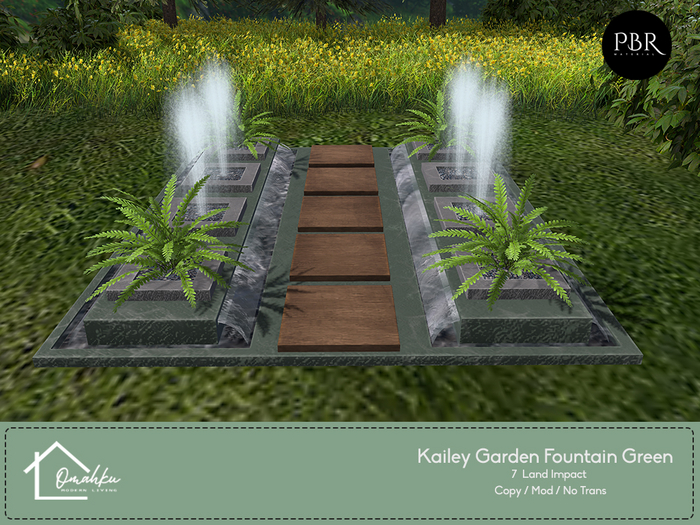 Second Life Marketplace - OMAHKU - Kailey Garden Fountain Green