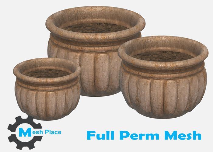 Second Life Marketplace - Mesh Place Garden Pot PBR Full Perm