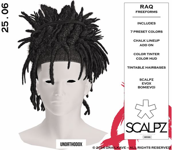 Second Life Marketplace - [UNORTHODOX x GK] RAQ FREEFORM WICKS [ADD ME]