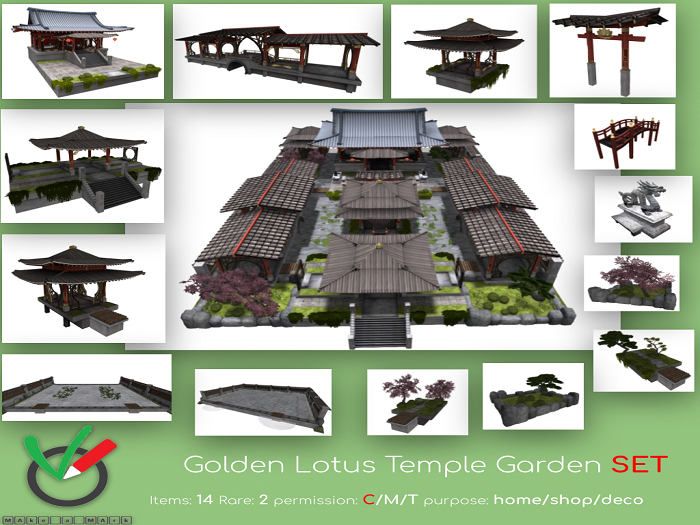 Second Life Marketplace - 2. MAke a MArk - Golden Lotus Temple ...