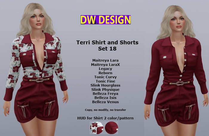 Second Life Marketplace - DEMO DW - Terri Shirt and Shorts Set 18