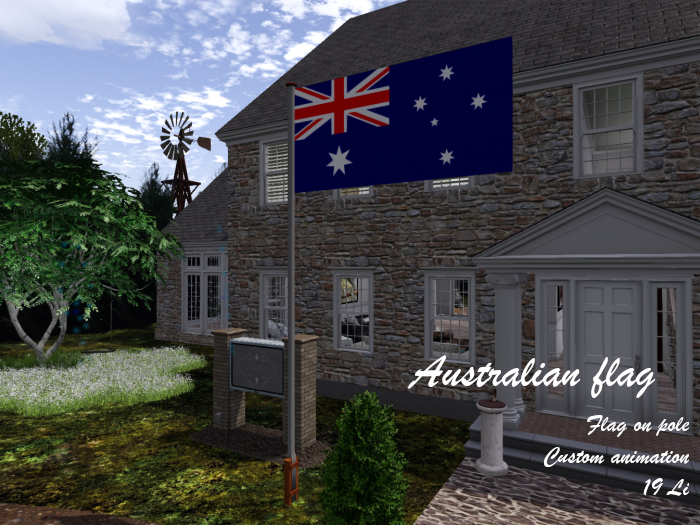 Second Life Marketplace - Realistic - Animesh - Flag on a pole [AUSTRALIA]