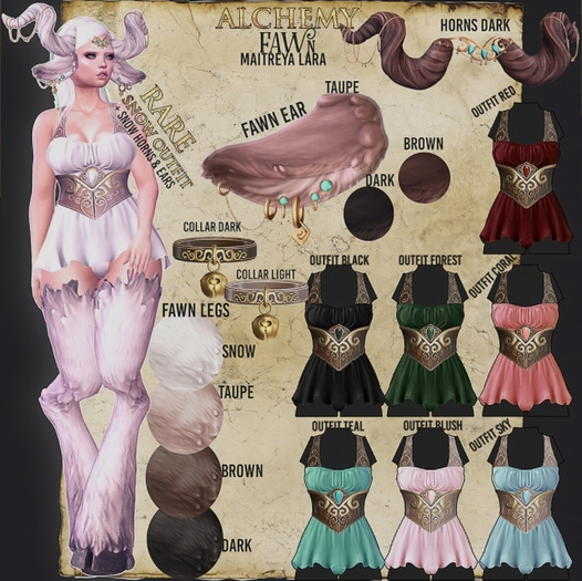 Second Life Marketplace - Alchemy - Fawn - Outfit - Coral