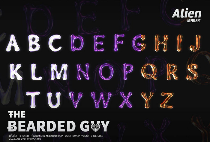 Second Life Marketplace - Pack Alien Alphabet - The Bearded Guy