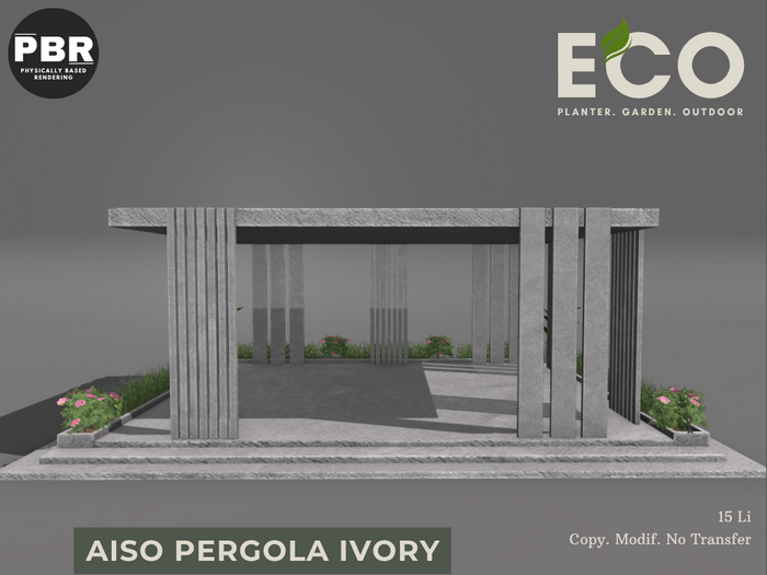 Second Life Marketplace - Eco - Aiso Pergola Ivory