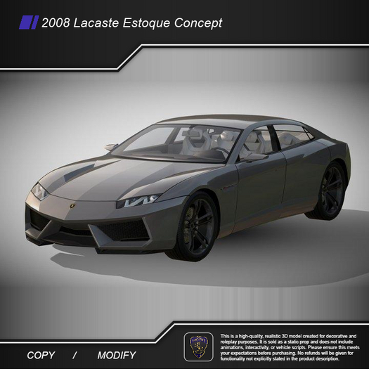Second Life Marketplace - 2008 Lacaste Estoque Concept