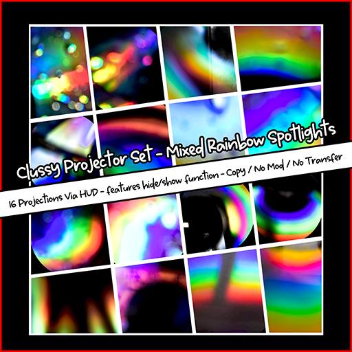 Second Life Marketplace - Clussy + Clown Face Projector + Mixed Rainbow ...