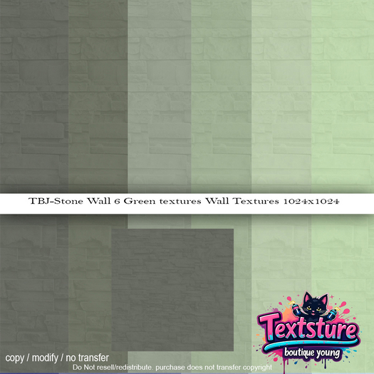 Second Life Marketplace - TBJ-Stone Wall 6 Green textures Wall Textures ...