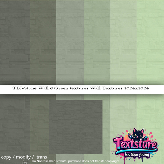Second Life Marketplace - TBJ-Stone Wall 6 Green textures Wall Textures ...
