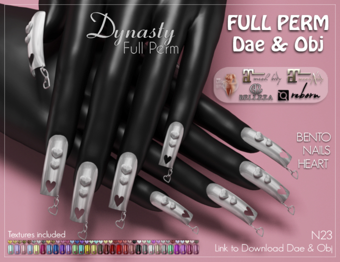 Second Life Marketplace - Dynasty - Nails BENTO Square Heart - Dae ...