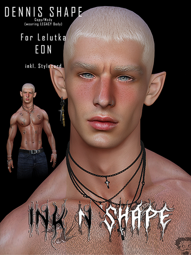 Second Life Marketplace - INK'N'Shape - Dennis Shape EON Lelutka Head
