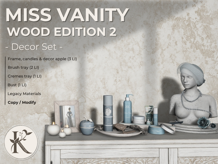 Second Life Marketplace - KOPFKINO - Miss Vanity Wood Ed.2 - Decor Set