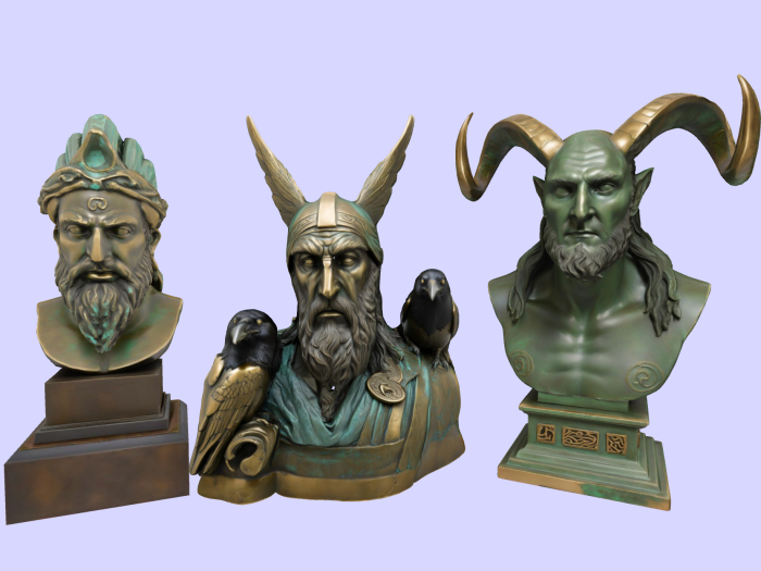 Second Life Marketplace - Set of 3 Norse God Statue FULL PERM