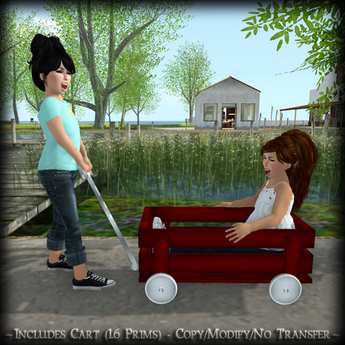 Second Life Marketplace - *MP* Our Little Red Cart (Family Pose Prop)