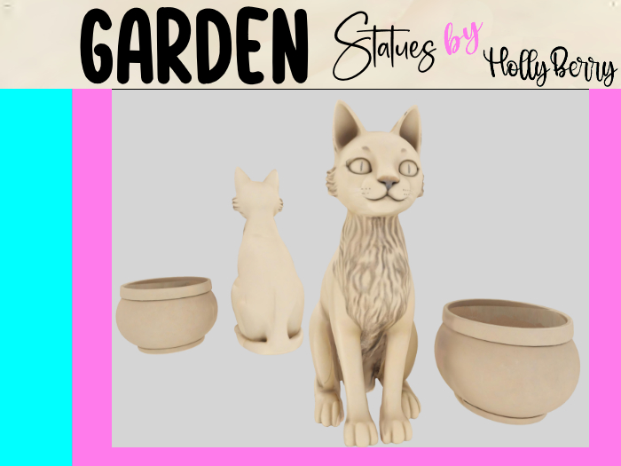 Second Life Marketplace - HB: Stone Cat Planter FuLL PERM