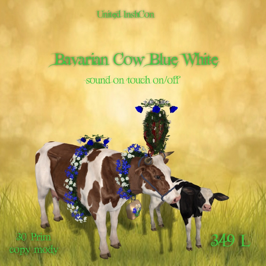 Second Life Marketplace - *UI* Bavarian Cow Blue White v
